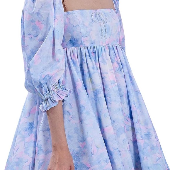 Dresses | Pastel Puff Sleeve Mini Dress In Size Xs | Poshmark